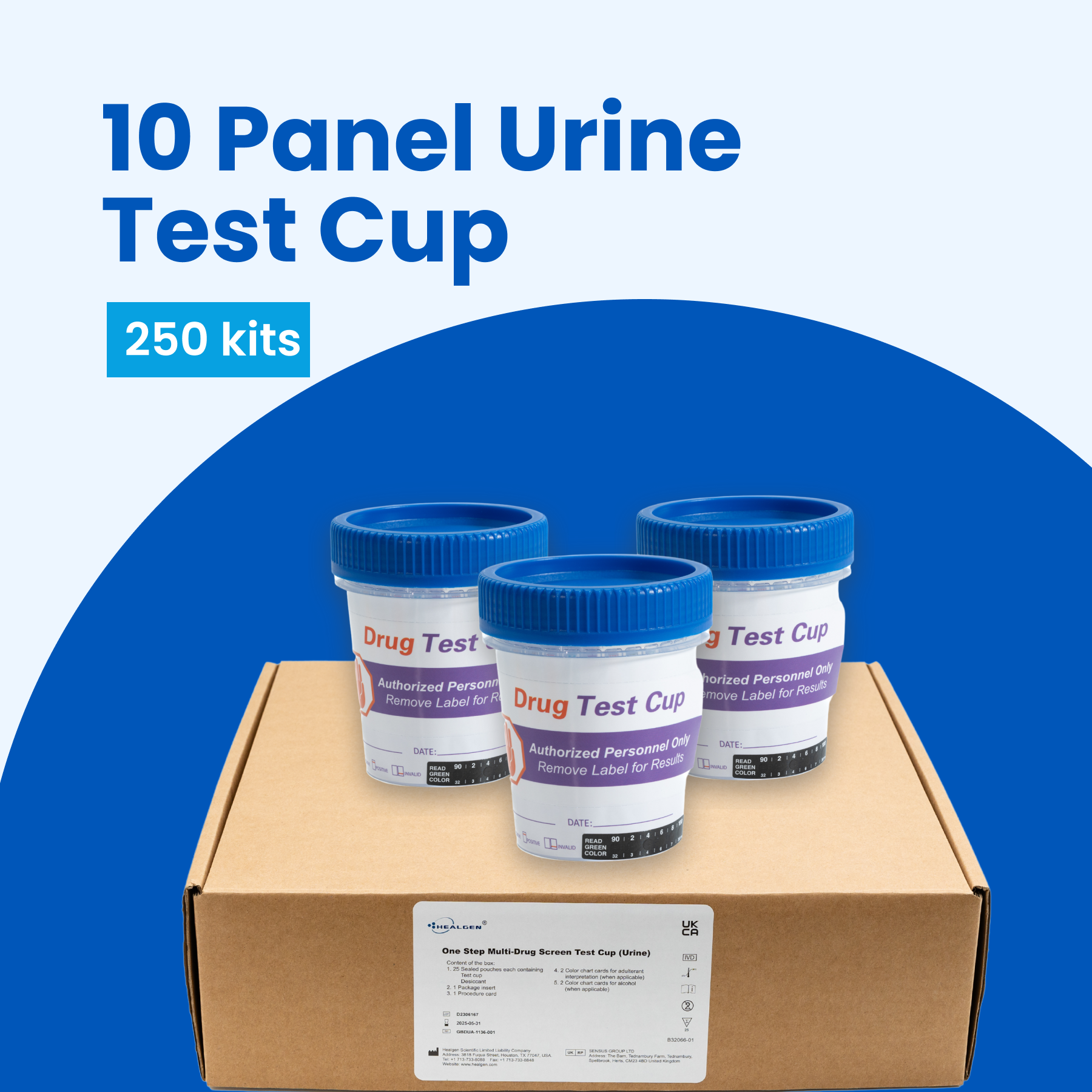 10 Panel Standard Size Urine Test Cup with Adulterant Test Strip (3 SV ...