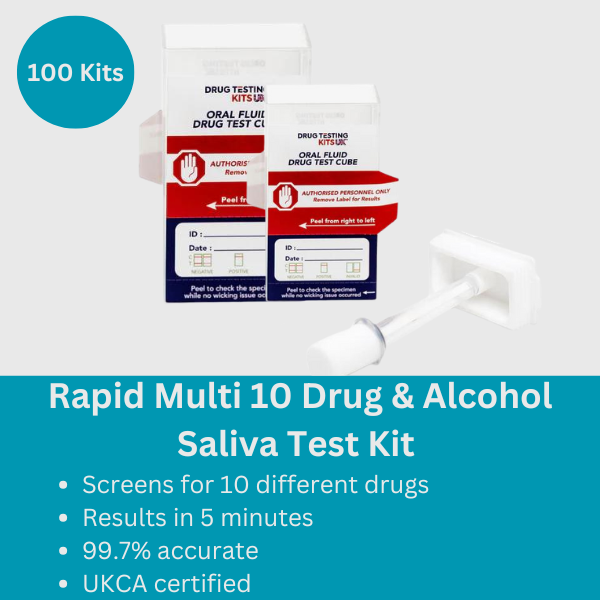 Rapid Multi 10 Drug & Alcohol Saliva Test Kit (100 Tests) | Drug ...